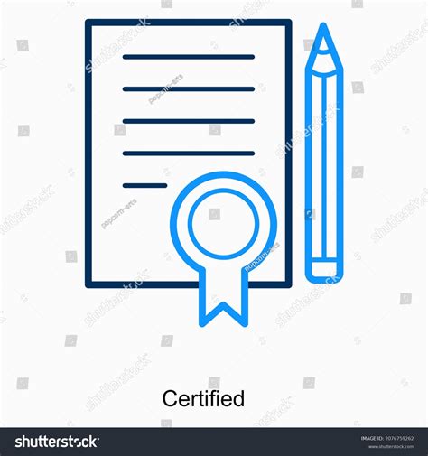 Certificate Verification Icon Concept Stock Vector Royalty Free