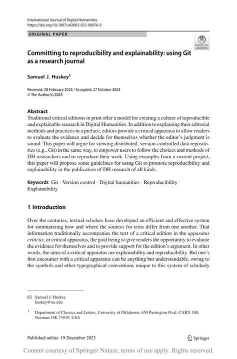 committing to reproducibility and explainability using git as a