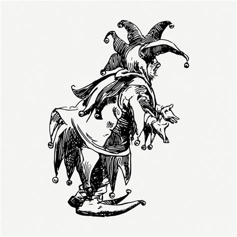 Jester Drawing Medieval Entertainment Illustration Free Psd Rawpixel