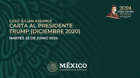 Carta Al Presidente Trump Diciembre 2020 Por El Caso Julian Assange