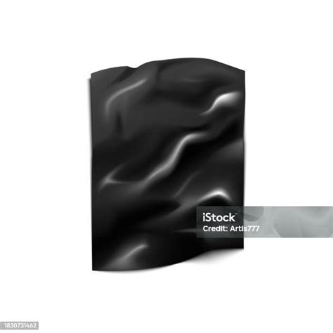 블랙 라텍스 패브릭 주름 질감이 있는 3d 직사각형 새틴 또는 실크 천 3차원 형태에 대한 스톡 벡터 아트 및 기타 이미지 3차원 형태 가방 검은색 Istock