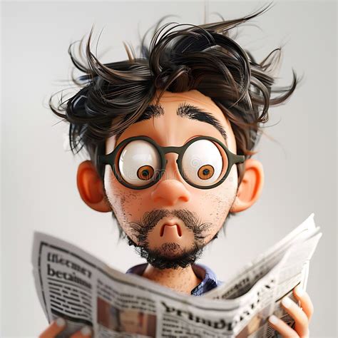 Bad News Shocking News Man Reading Newspaper And His Eyes Bulging In