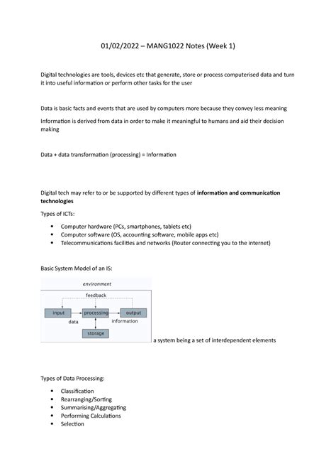 Week 1 Lecture Notes Module Overview 01022022 Mang1022 Notes