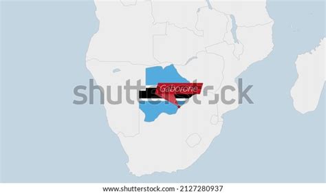 botswana map highlighted botswana flag colors stock vector royalty