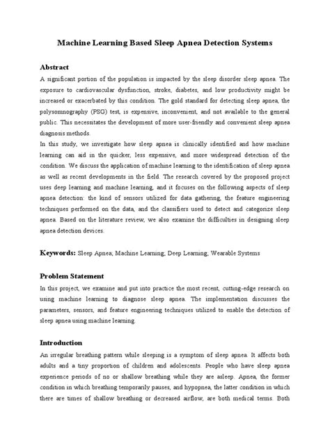 New Seep Apnea Ai Pdf Machine Learning Deep Learning