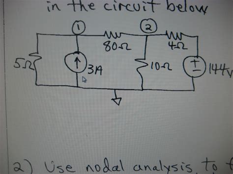 Solved Use Nodal Analysis To Find V1 And V2 In The Circuit