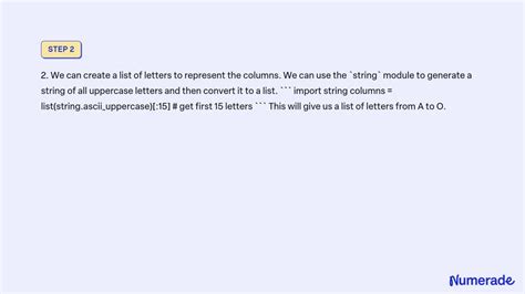 Solved In Python How To Create A Seating Arrangement That Should Be