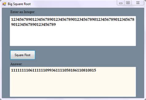 Biginteger Square Root In F Codeproject