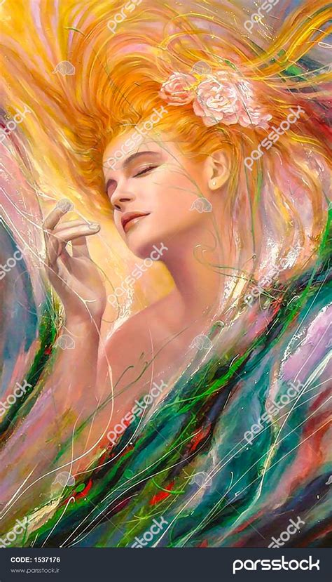 نقاشی آبرنگ دختر مو طلایی زیبا 1537176