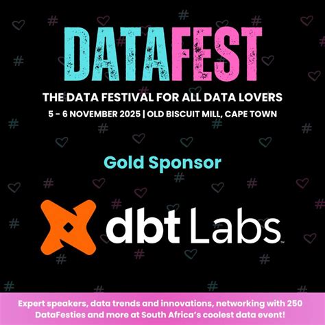 Great News Were So Excited To Welcome Dbt Labs To Datafest Cape Town