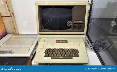 Warsaw Poland February Inside The Apple Museum Apple Graphic Tablet And Apple II