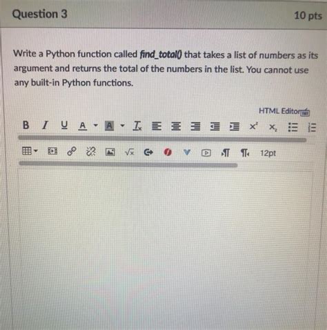 Question 1 8 Pt Write A Python Function Called