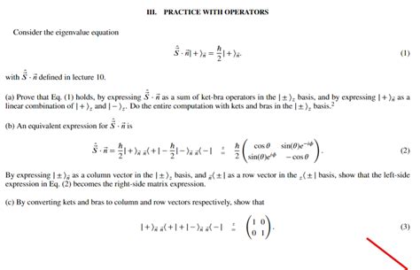 Solved III PRACTICE WITH OPERATORS Consider The Eigenvalue Chegg Com