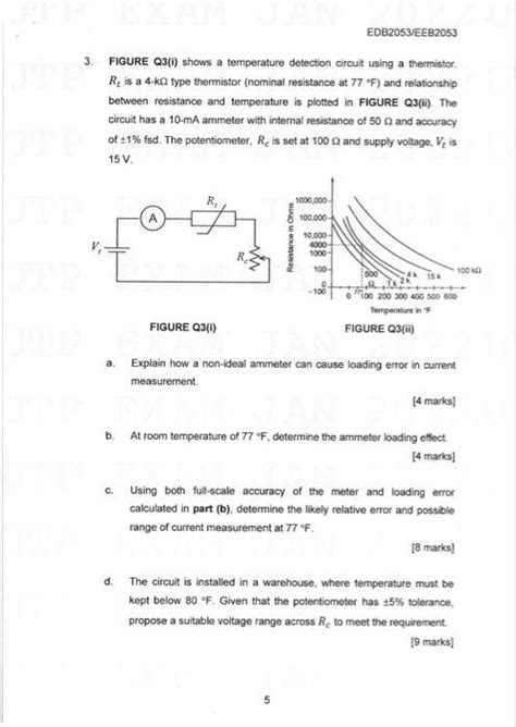 Solved 3 Figure Q3i Shows A Temperature Detection Circuit