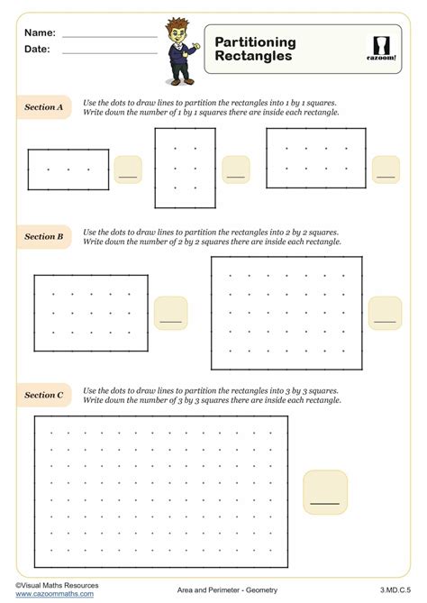 partitioning rectangles worksheet printable pdf 3rd grade geometry