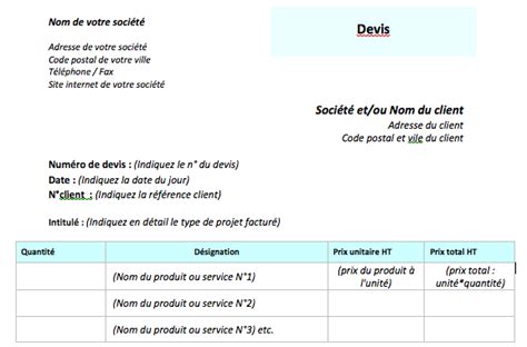 Comment Faire Un Devis Bâtiment Et Exemple De Devis Professions