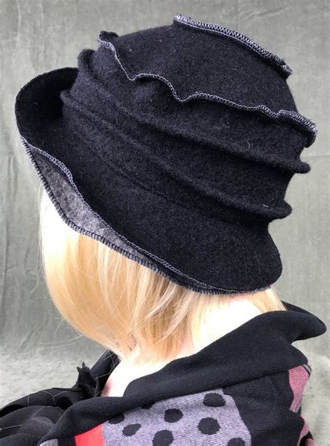 Cappello Jasmin Nero-Grigio. Cappello da donna. Cappello invernale in ...