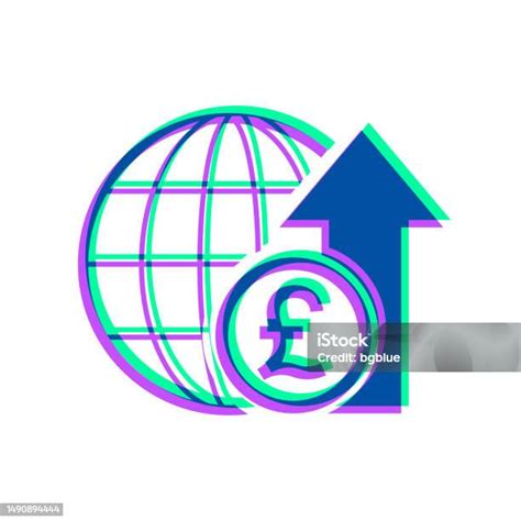 파운드 환율 인상 흰색 배경에 두 가지 색상이 오버레이된 아이콘 위로 이동에 대한 스톡 벡터 아트 및 기타 이미지 위로 이동 지구본 행성 지구 Istock