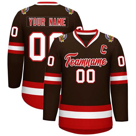Custom Brown Hockey Jersey Cheap Ice Hockey Jerseys Kxkshop