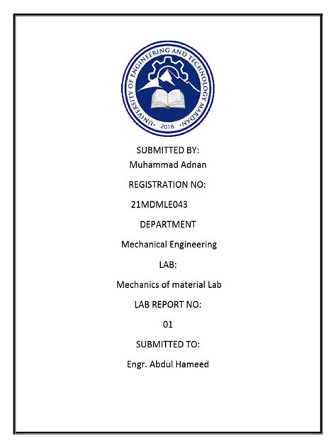 Lab Report 01 Pdf Hardness Building Engineering