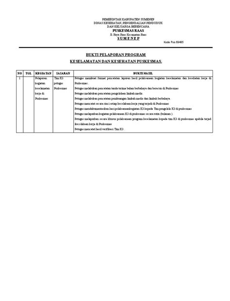 1351 Bukti Laporan Program Keselamatan Kerja Pdf