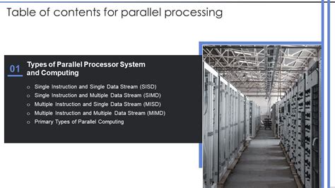 table of contents for parallel processing ppt slides professional ppt slide