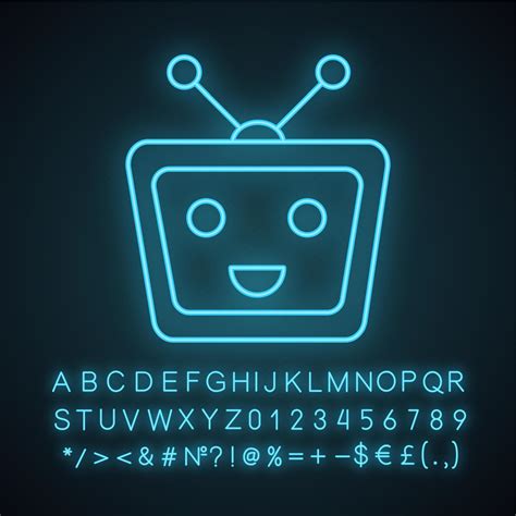 Chatbot Neon Light Icon Talkbot Modern Robot Tv Laughing Chat Bot