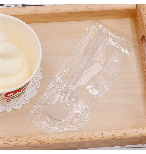 일회용 아이스크림스푼대 투명 개별컷팅포장 100개 티몬
