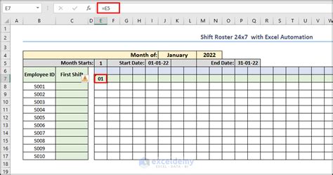 how to create shift roster 24x7 with excel automation