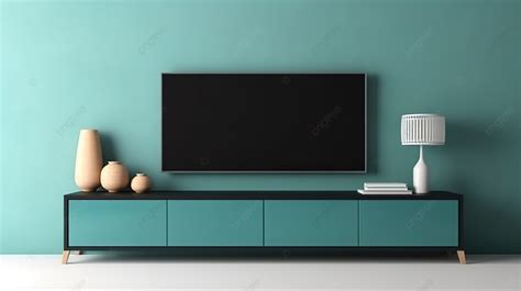 검은 화면 3d 렌더링을 표시하는 세련된 스마트 Tv를 갖춘 현대적인 민트 거실 Tv 캐비닛 Tv 테이블 Tv 스탠드 배경 일러스트 및 사진 무료 다운로드 Pngtree