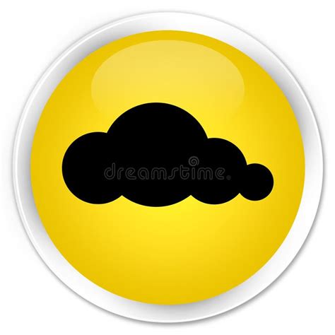 Cloud Icon Premium Yellow Round Button Stock Illustration Illustration Of Virtual Sign