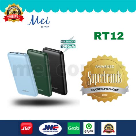 Jual Robot Powerbank Rt12 10000 Mah Dual Input Output Slim Original Mc Shopee Indonesia