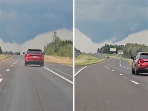 Funnel Cloud Passes Over Hwy 53 In Northern Mn