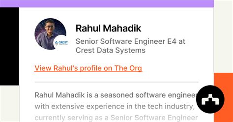 rahul mahadik senior software engineer e4 at crest data systems the org