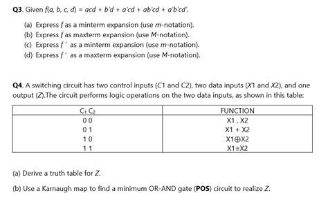 Solved Q Given F A B C D Acd B D A Cd Ab Cd Chegg Com