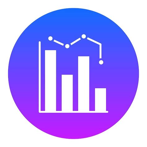 그래프와 그래프의 다이어그램을 가진 파란색 원 프리미엄 벡터