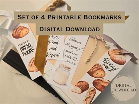 Printable Food Bookmark Bread Bookmark Boho Bookmark And Book Lovers T Digital Download Fun
