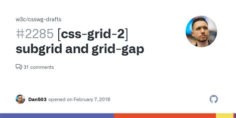 Css Grid 2 Subgrid And Grid Gap · Issue 2285 · W3ccsswg Drafts · Github
