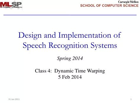 PPT Design And Implementation Of Speech Recognition Systems PowerPoint Presentation ID