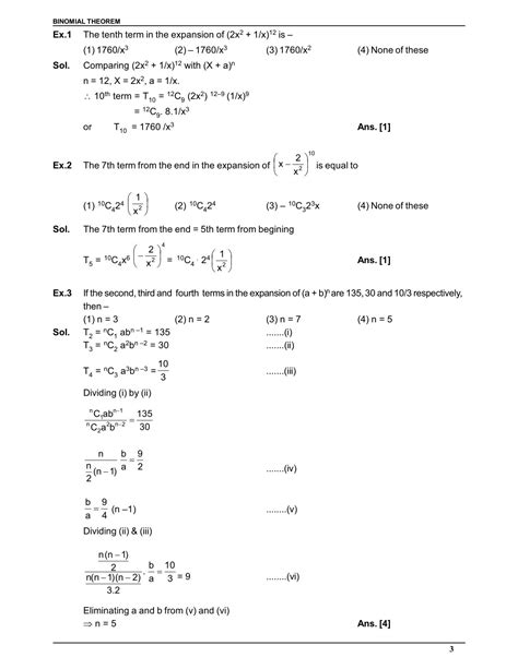 Binomial Theorem Class 11 Notes With Important Questions For Iit Jee