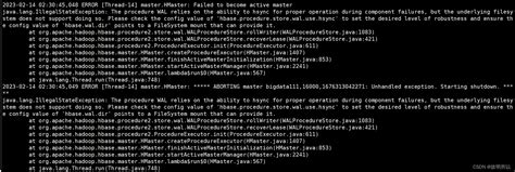 关于hbase集群中的hmaster节点刚启动就挂掉的解决方法 hbasemaster启动后挂掉 csdn博客