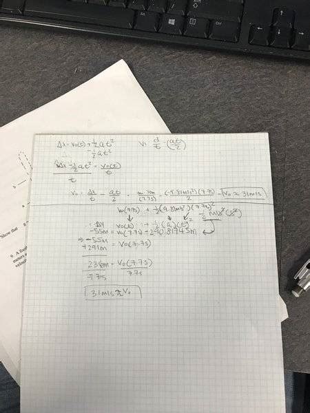 Calculating Initial Velocity Of A Thrown Object Using Free Fall Equations Physics Forums