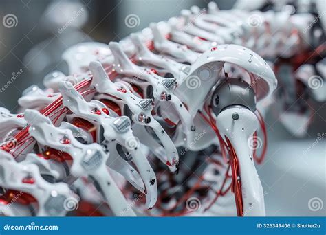 Highresolution Image Of A Robotic Spine With Flexible Vertebrae