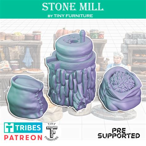 3d Printable Stone Mill By Tiny Furniture