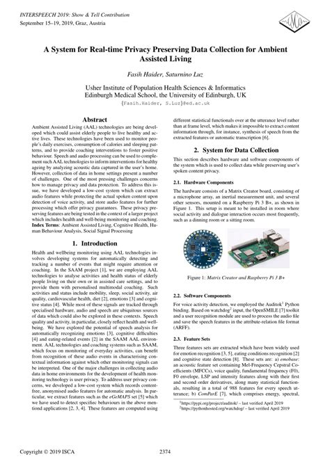 Pdf A System For Real Time Privacy Preserving Data Collection For Ambient Assisted Living