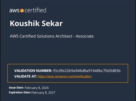 koushik sekar on linkedin aws awscertified solutionsarchitect