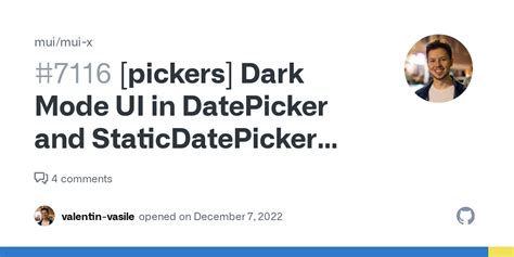 Pickers Dark Mode Ui In Datepicker And Staticdatepicker Vary From Each Other · Issue 7116