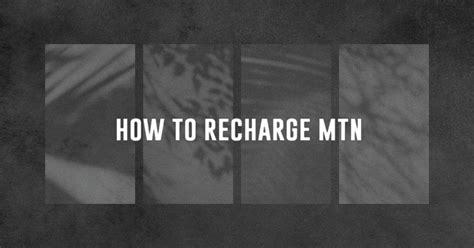 How To Recharge Mtn