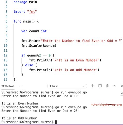 Go Program To Check Even Or Odd