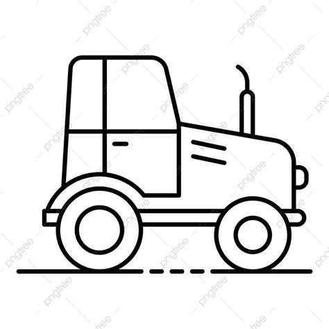 Vector De Contorno De Icono De Tractor De Granja Png Industria